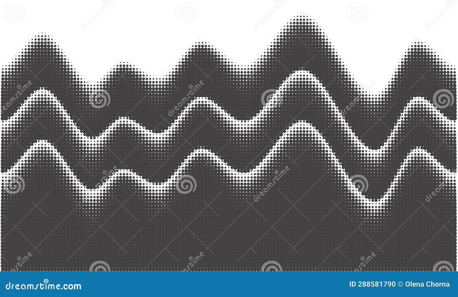 Dotted Wave Background. Halftone Abstract Vector Gradient. Particle ...