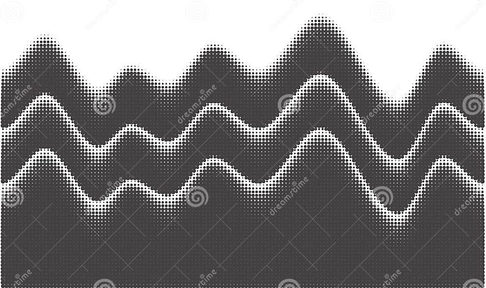 Dotted Wave Background. Halftone Abstract Vector Gradient. Particle ...
