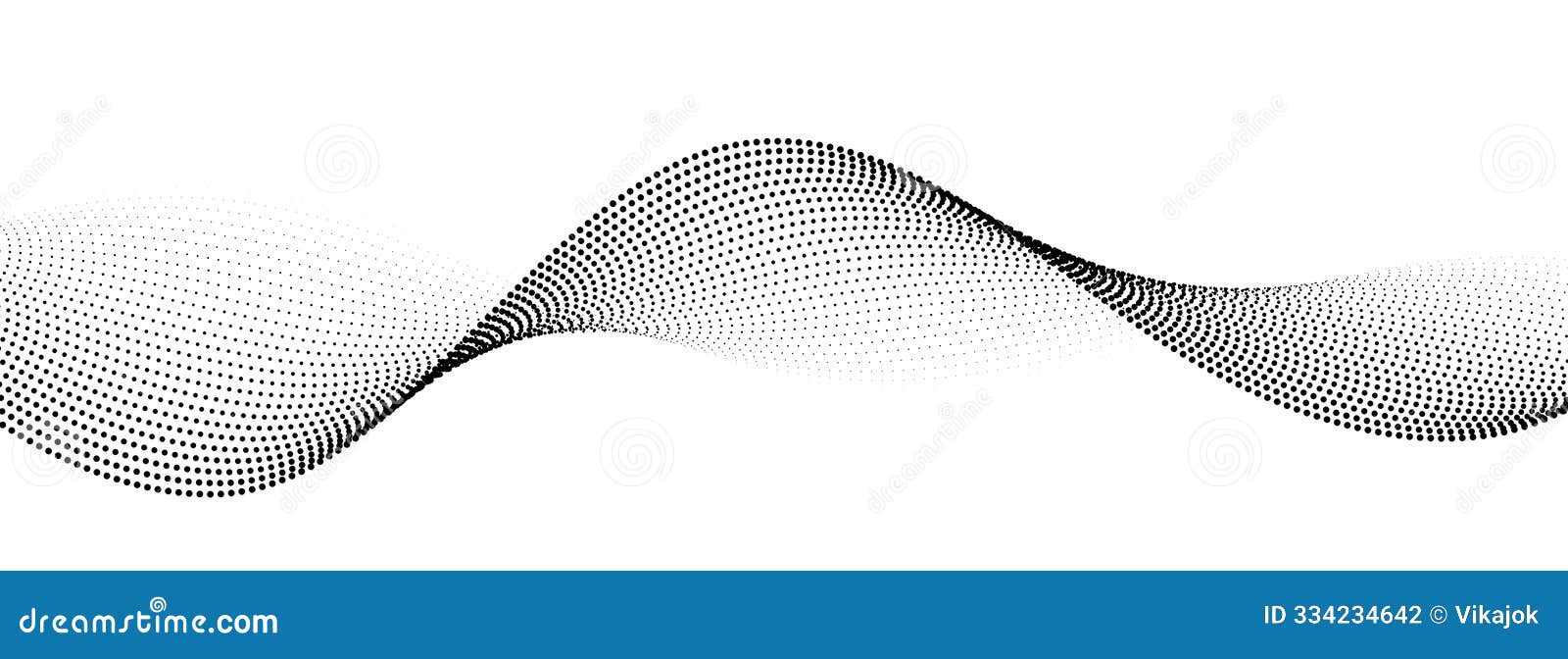 Dotted Wave Line Pattern. Black Halftone Undulate Background. Abstract ...