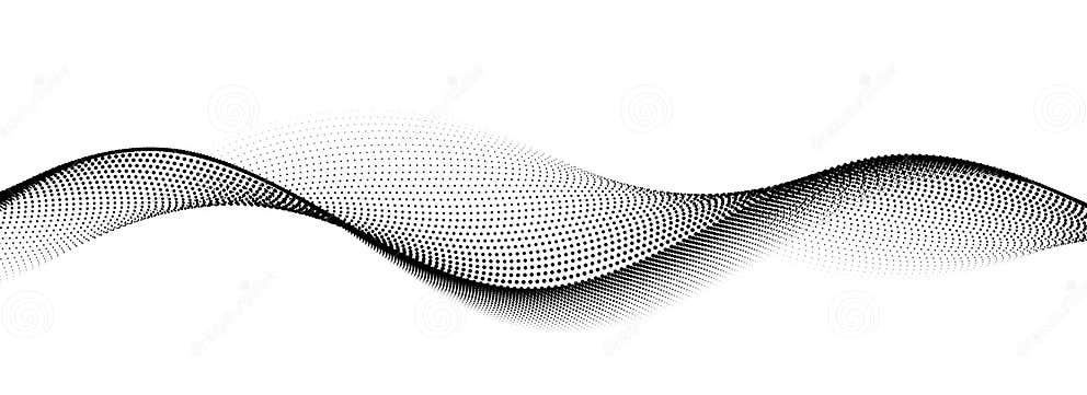 Dotted Wave Line Pattern. Black Halftone Undulate Net Background ...