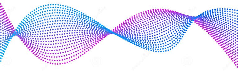 Dotted Wave Lines Background Isolated, Dots Twisted Curve Lines ...