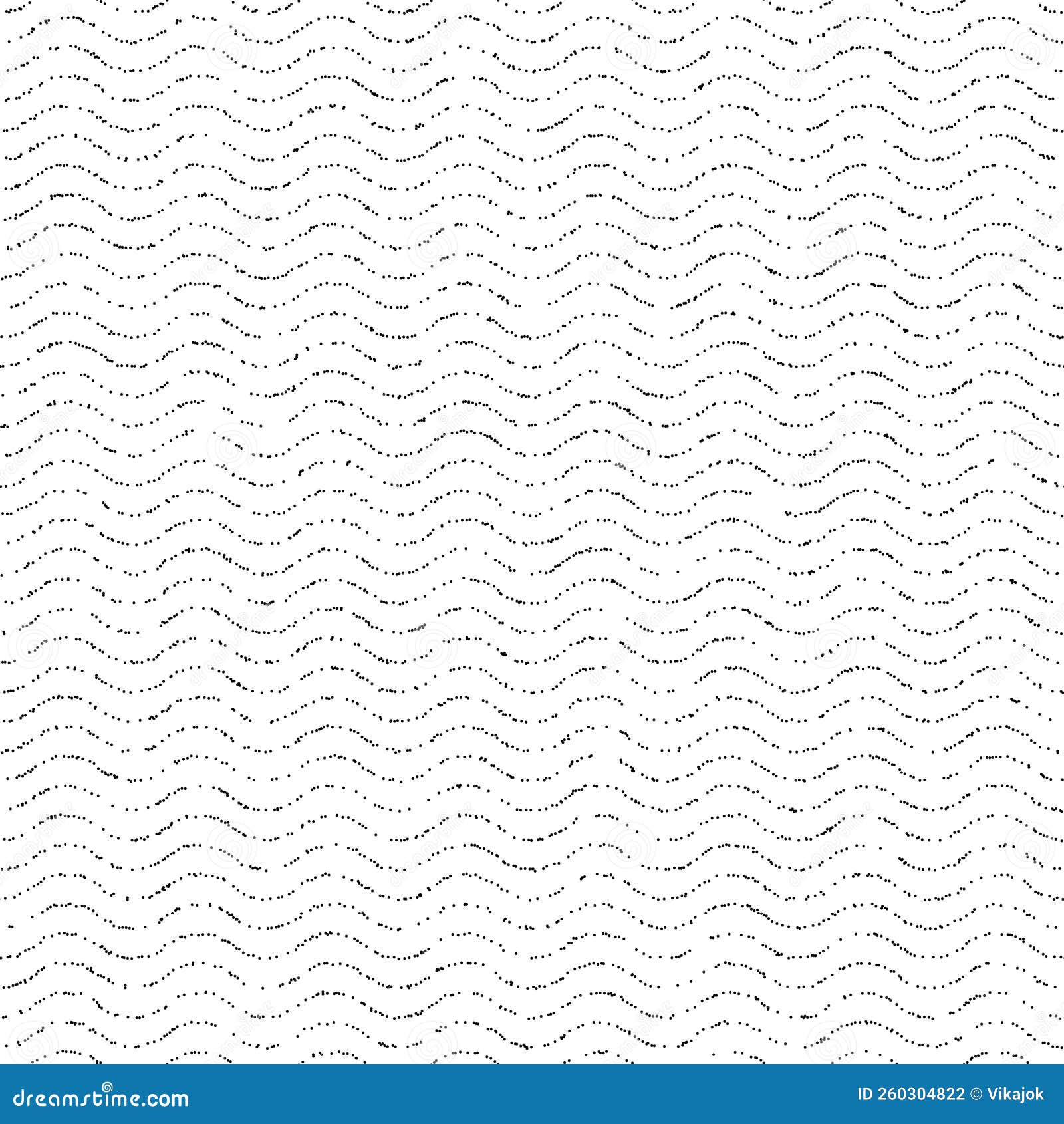 Dotted Wave Lines Seamless Pattern. Black and White Wavy Stipple ...
