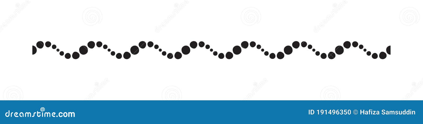 Dotted Waves Border Design. Vector Illustration Decorative Design Stock ...