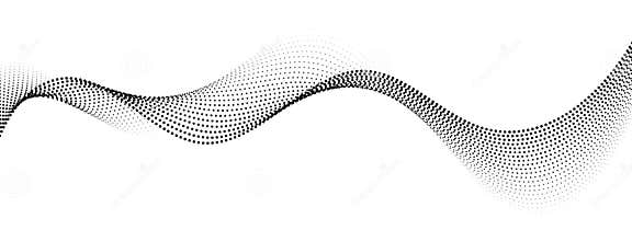 Dotted Wavy Line Background. Black Halftone Undulate Pattern. Abstract ...