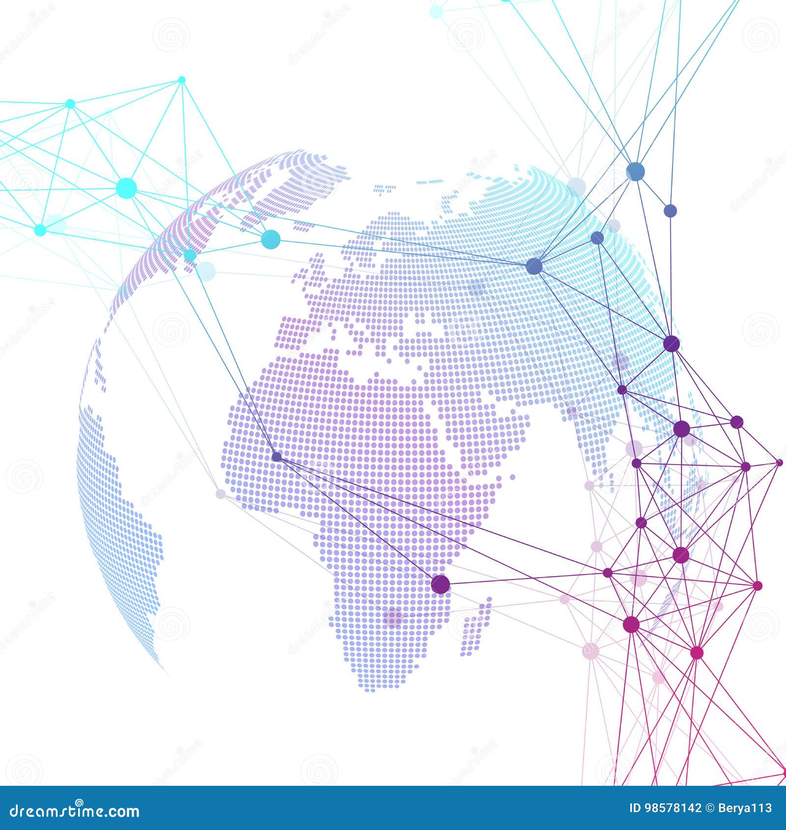 Dotted World Globe. Scientific Geometric Background With Connecting ... Dotted World Globe. Scientific Geometric Background With Connecting ...