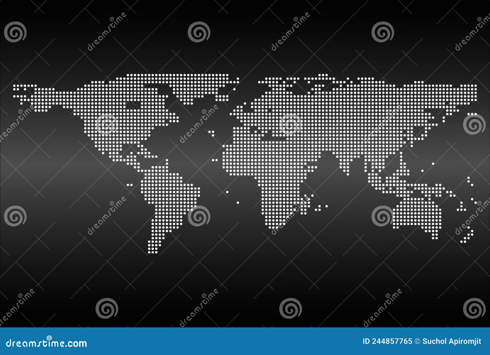 Dotted World Map, Abstract Computer Graphic World Map Round Dots Stock ...