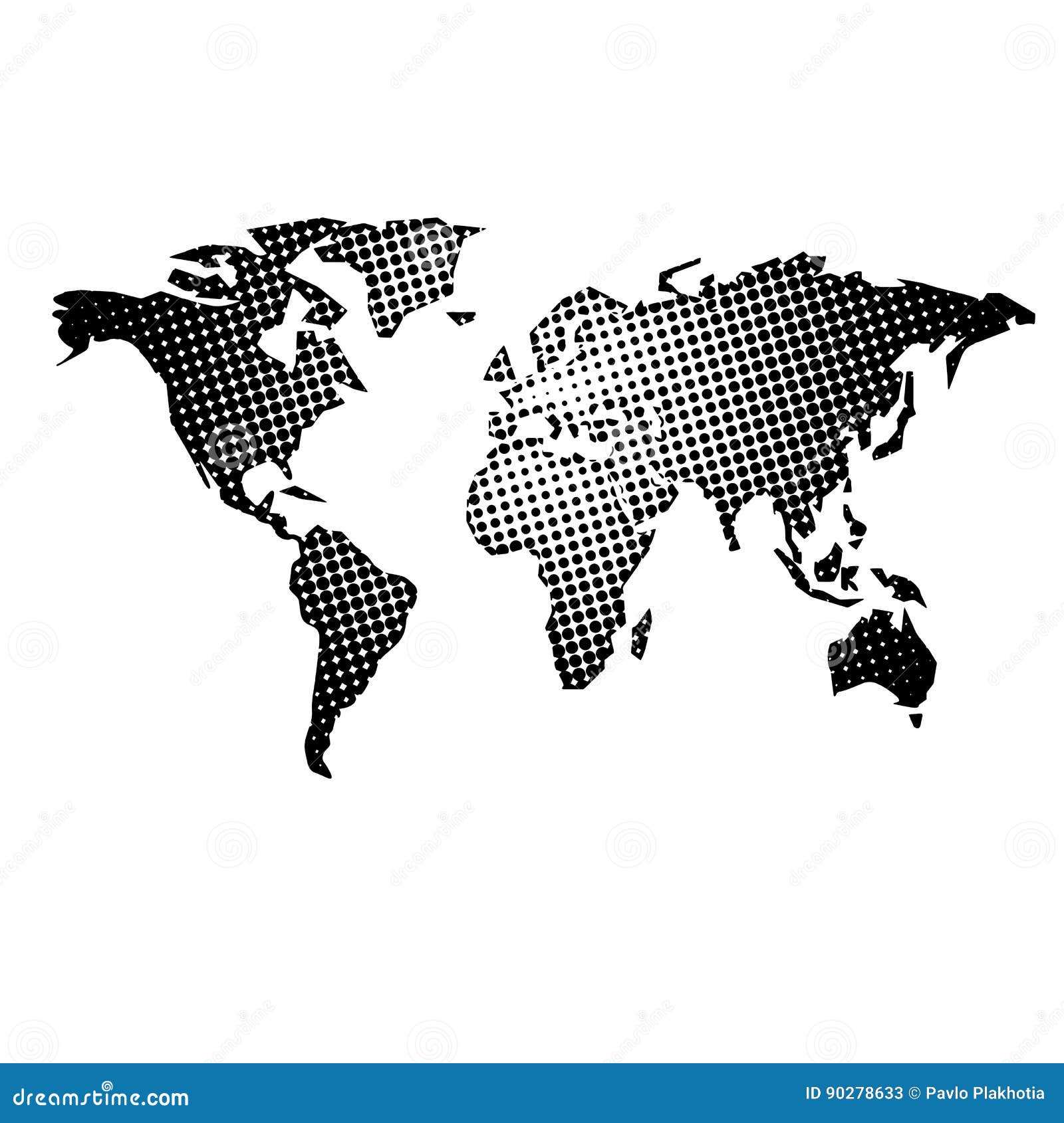 Dotted world map stock vector. Illustration of digital - 90278633