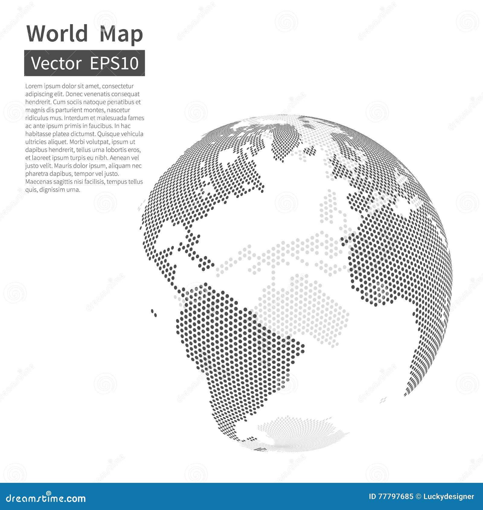 Dotted World Map Background. Earth Globe. Globalization Concept Stock ...