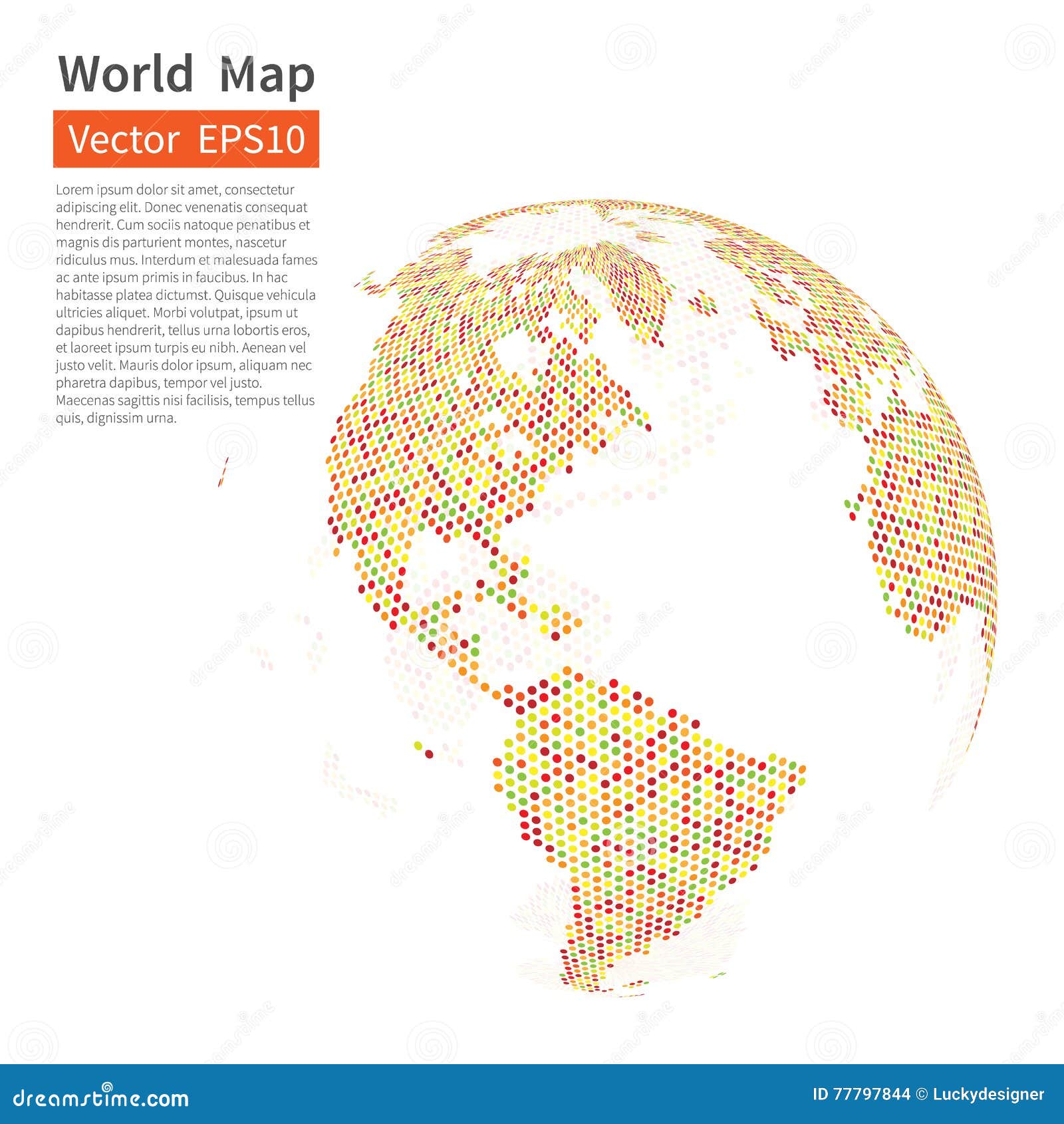 Dotted World Map Background. Earth Globe. Globalization Concept Stock ...
