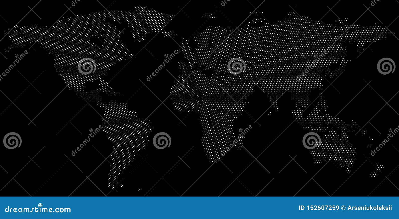Dotted World Map for Big Data Stock Vector - Illustration of statistic ...