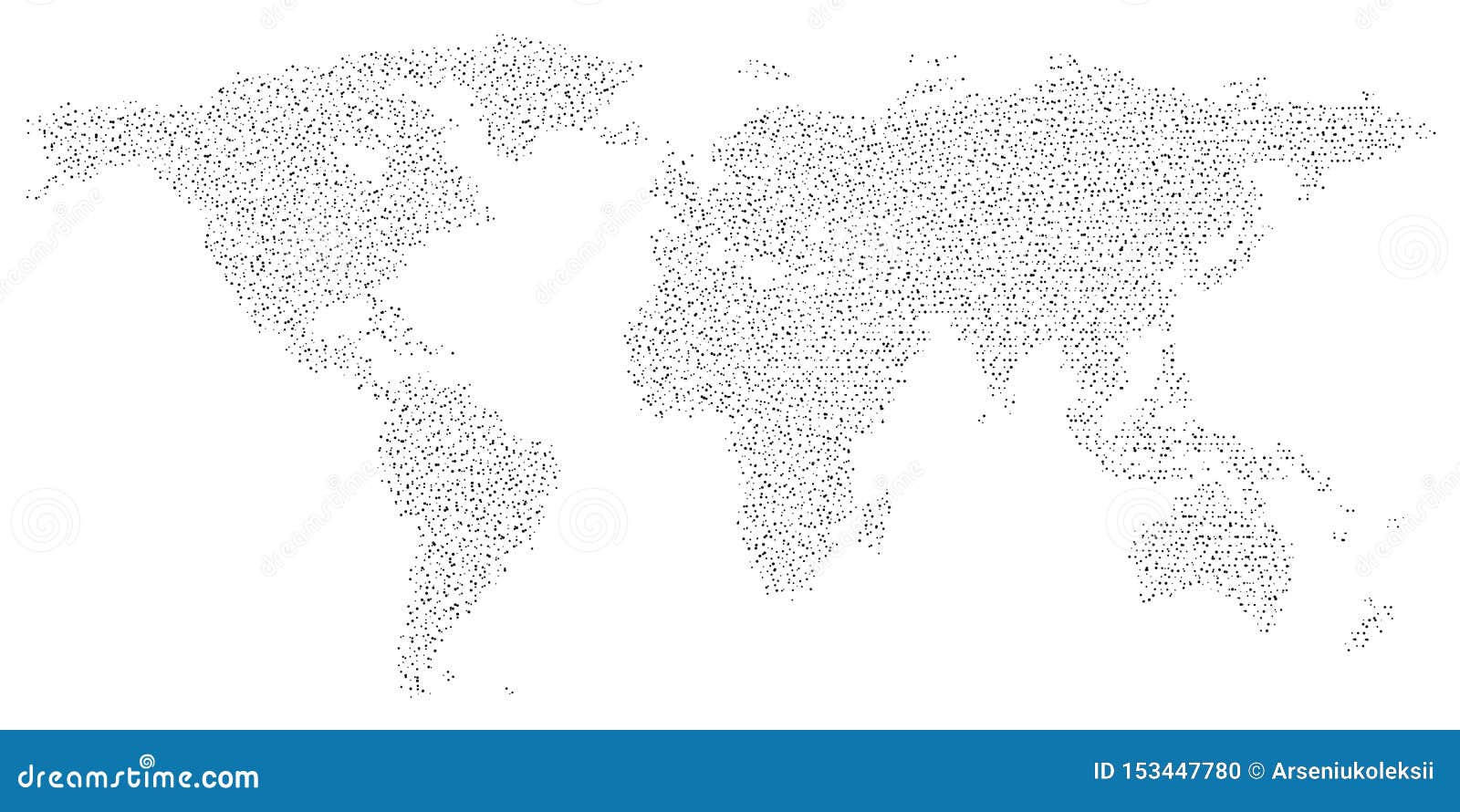 Dotted World Map for Big Data Visualization Stock Vector - Illustration ...