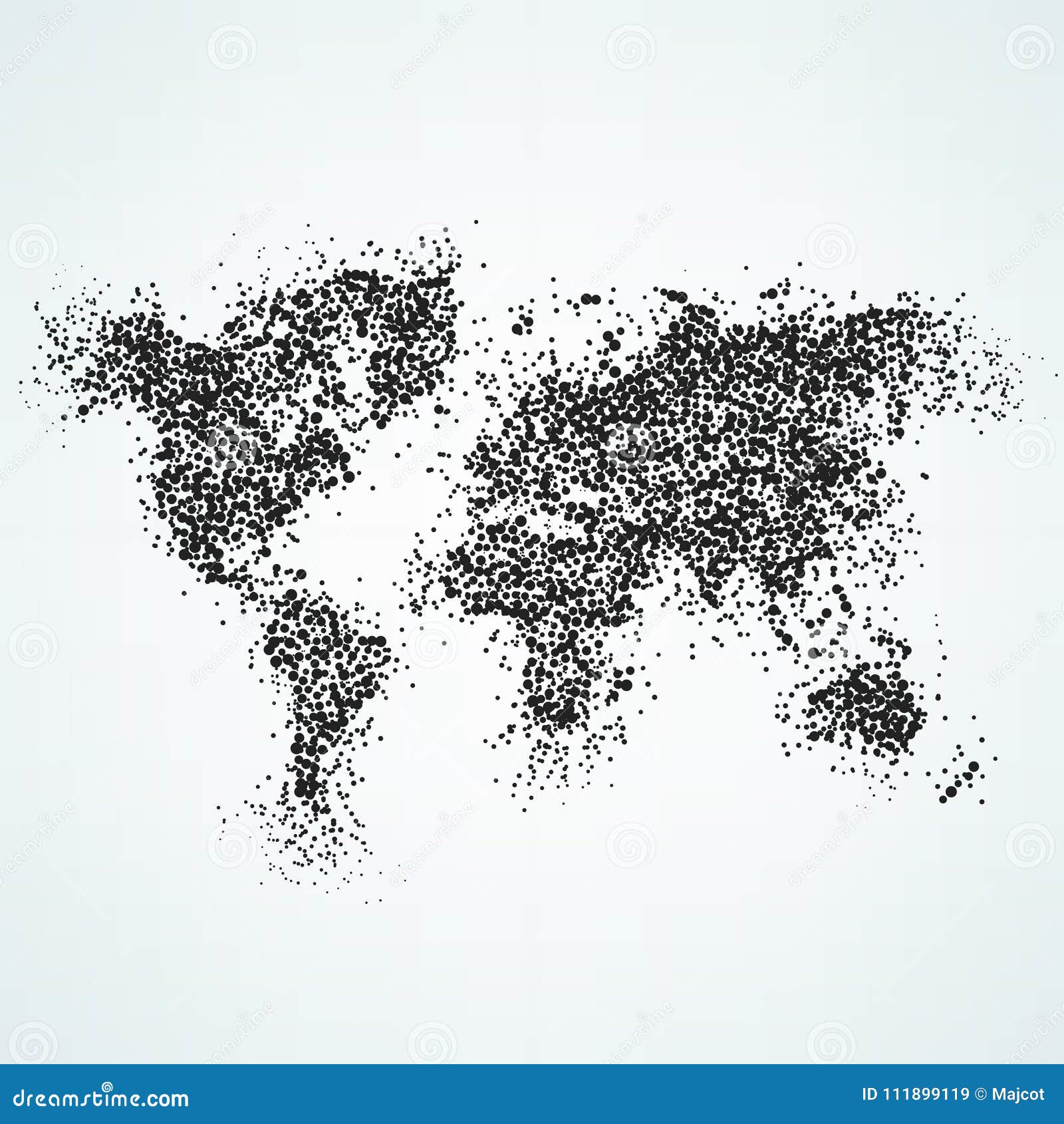 Dotted world map stock vector. Illustration of earth - 111899119