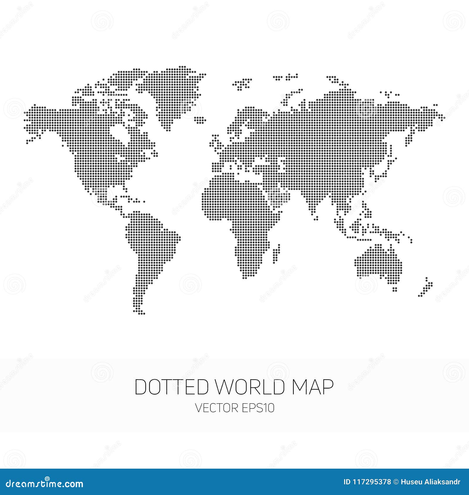 Dotted world map. stock vector. Illustration of countries - 117295378