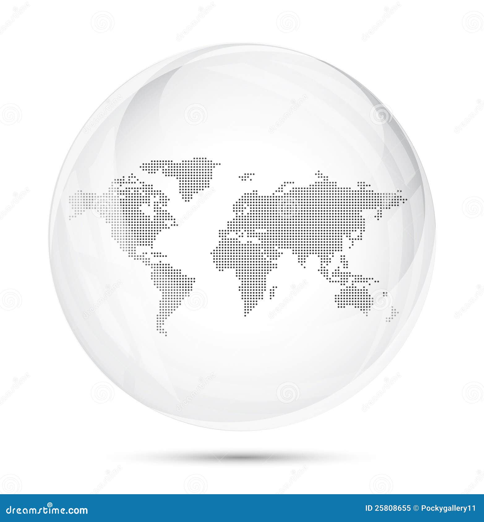Dotted World Map in a Gray Glass Sphere Stock Vector - Illustration of ...
