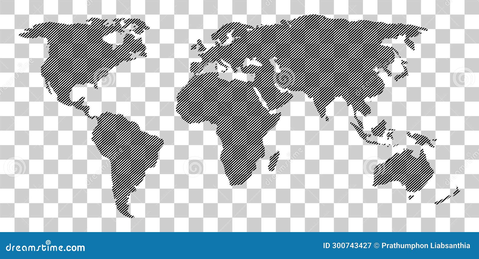 Dotted World Map Isolated on Checkered Background. Vector Illustration ...