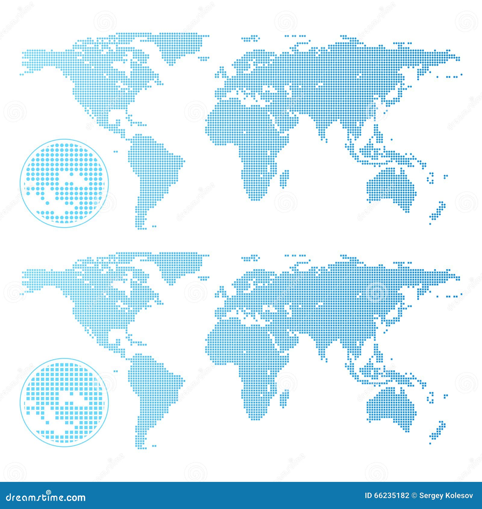 Dotted World Map Isolated on White Stock Vector - Illustration of ...