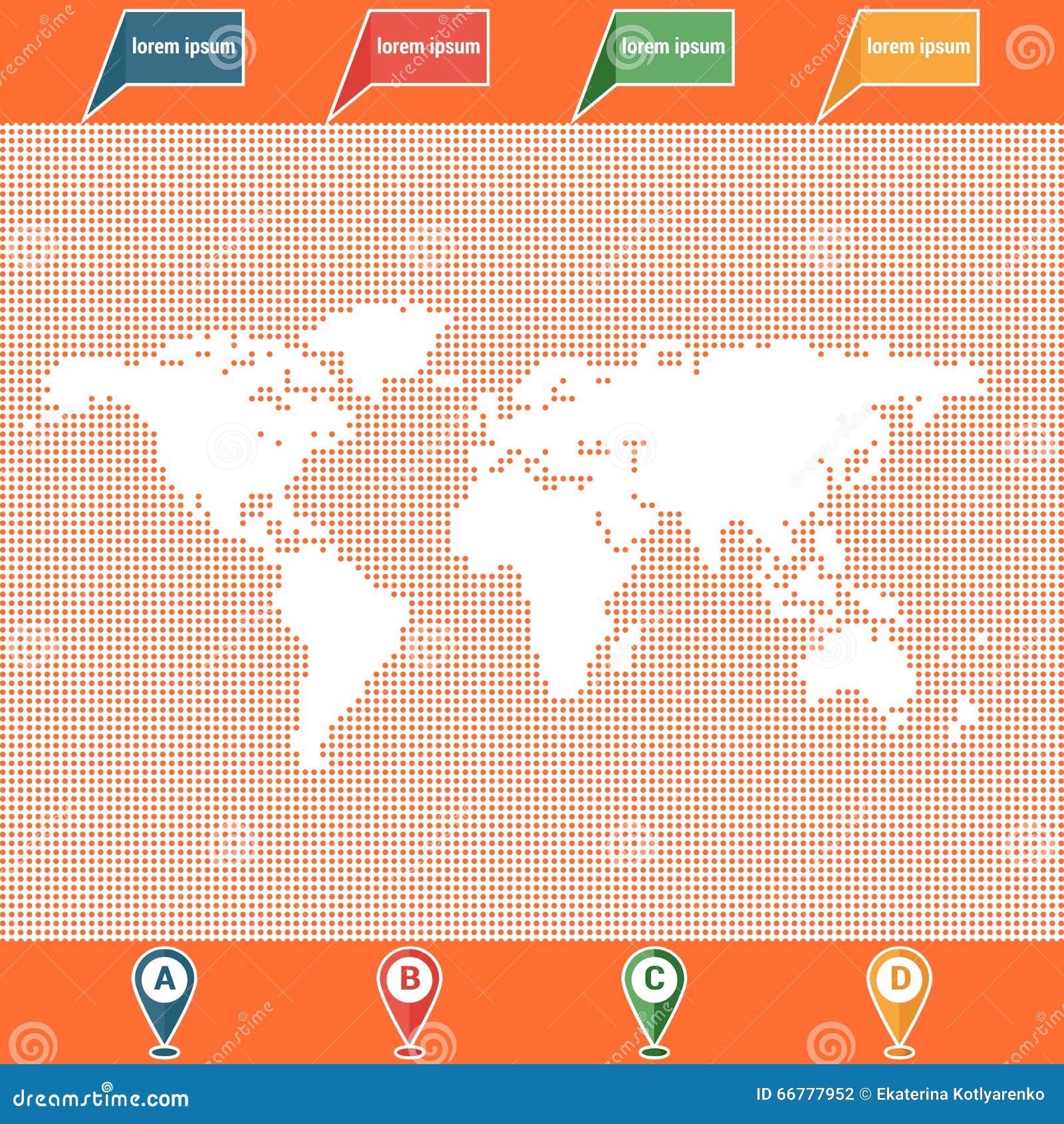 Dotted World Map and Location Pointers Stock Vector - Illustration of ... Dotted World Map and Location Pointers Stock Vector - Illustration of ...