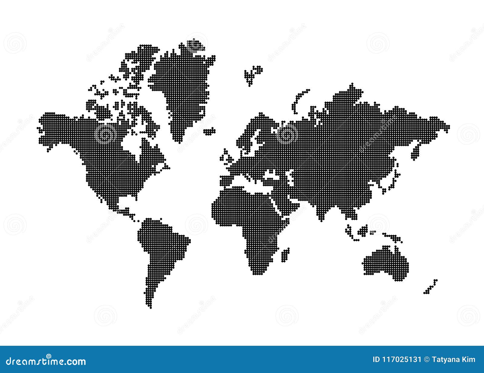 Dotted World Map Made of Rounded Rectangles. Stock Vector ...