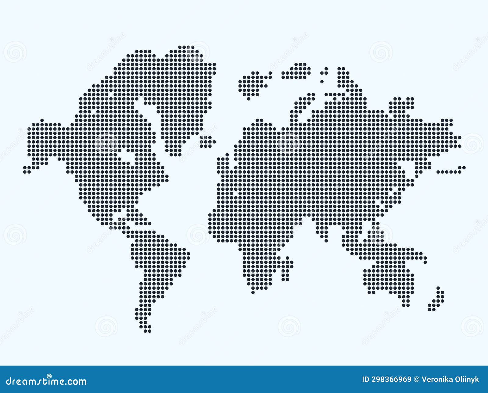Dotted World Map. Simple Global Map Silhouette with Dots Patterns Grid ...