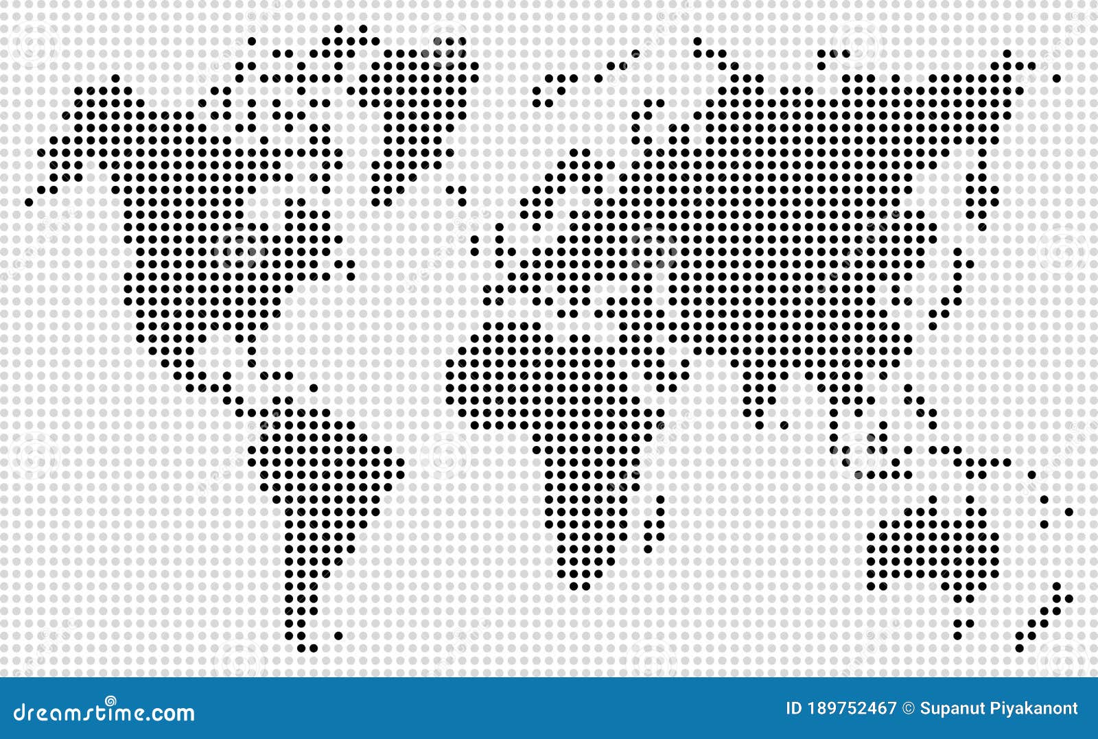 Dotted World Map Vector, Flat Earth Map For Website, Annual Report ...