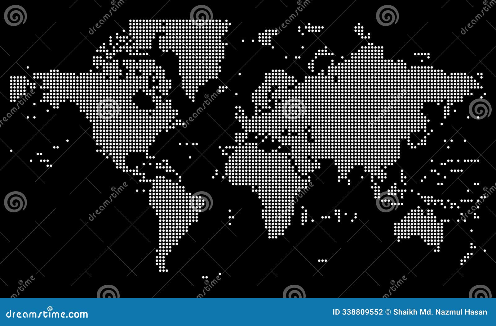 Dotted World Map Vector Design Just Global Map Silhouette Dotted ...