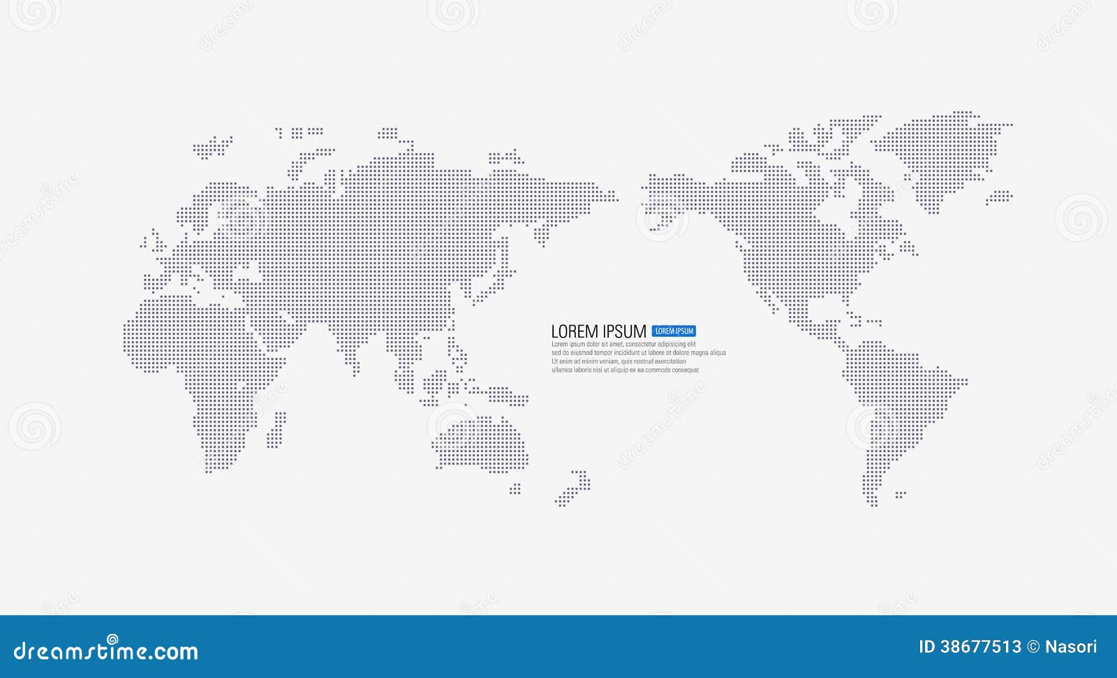 Dotted world map stock vector. Illustration of hemisphere - 38677513