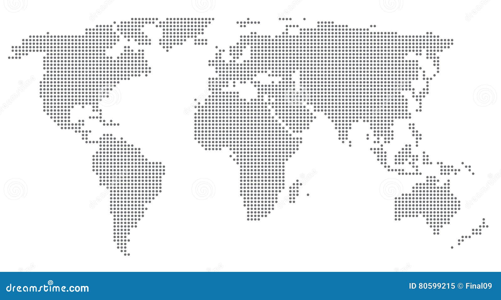Dotted world map stock vector. Illustration of cartography - 80599215