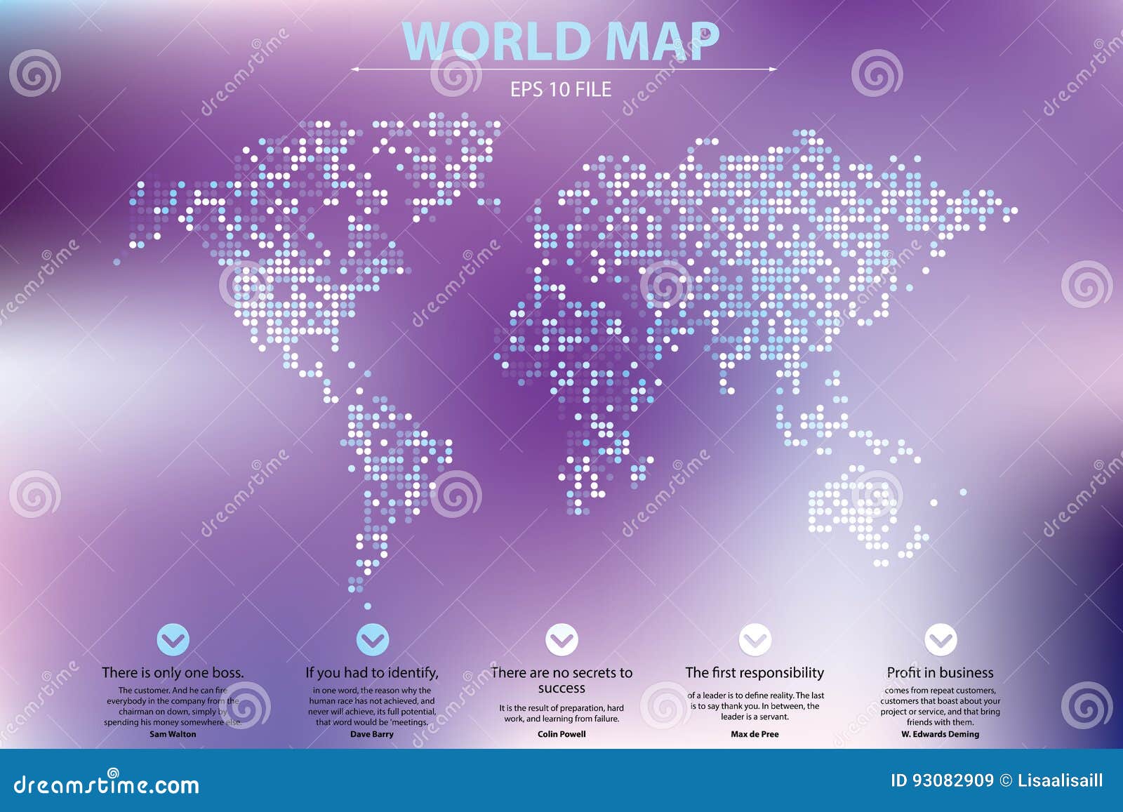 Dotted World Map Vector Illustration. Business Concept about World Map ...