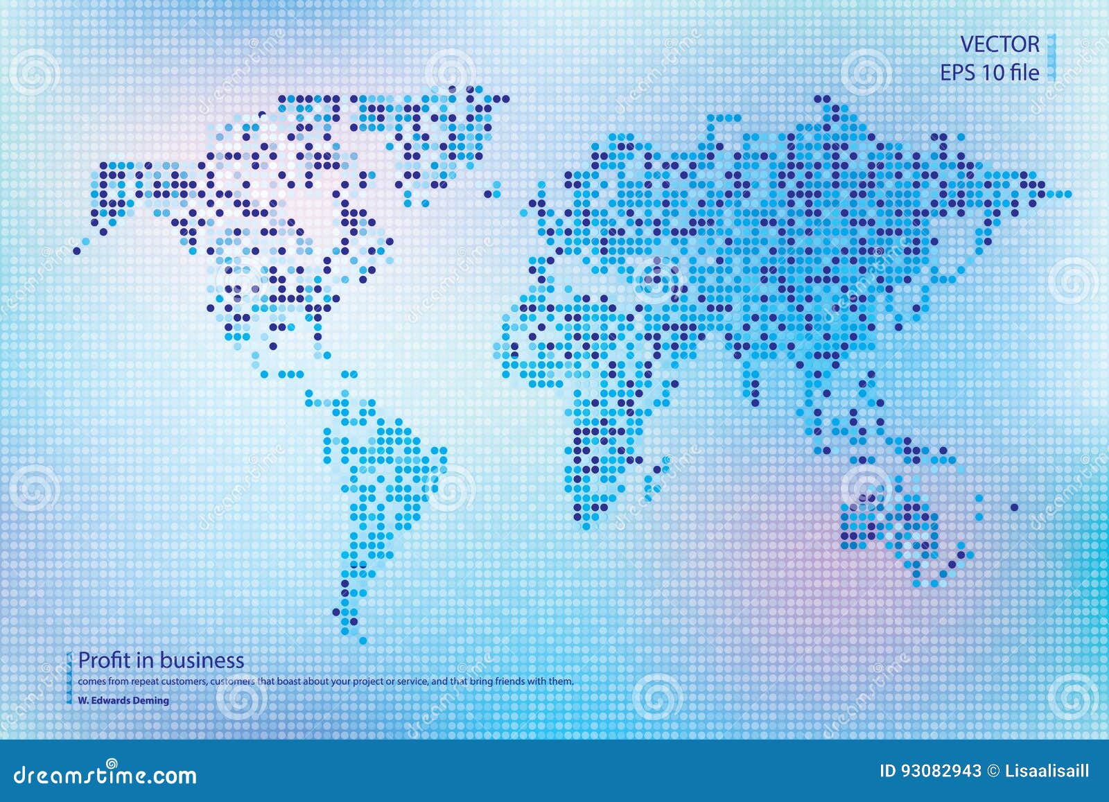 Dotted World Map Vector Illustration. Business Concept about World Map ...