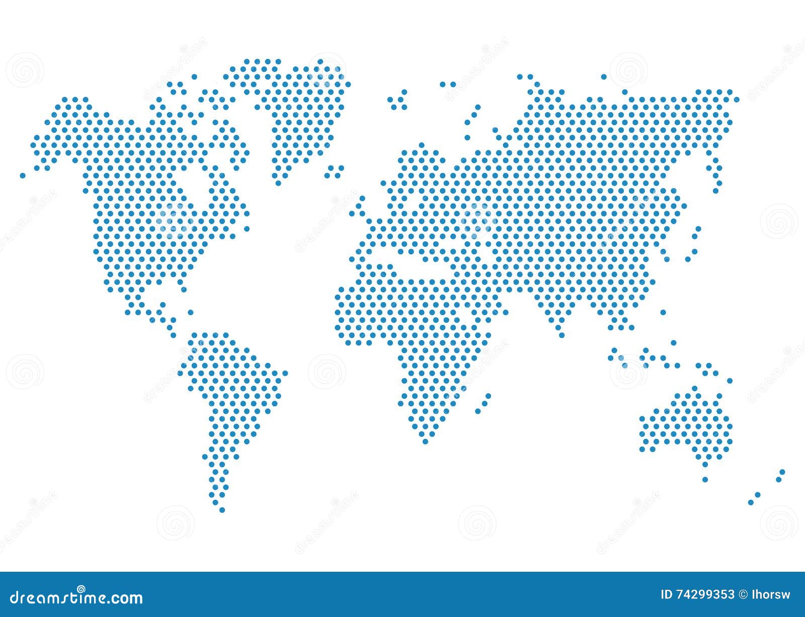 Dotted World Map. World Map Blue Stock Vector - Illustration of ...