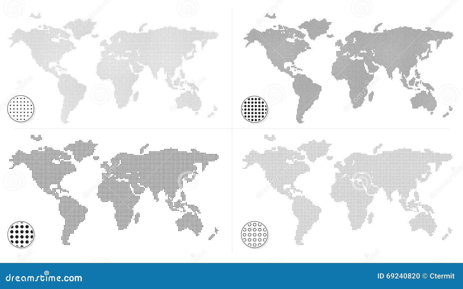 Dotted World Maps Vector Illustration | CartoonDealer.com #69240820