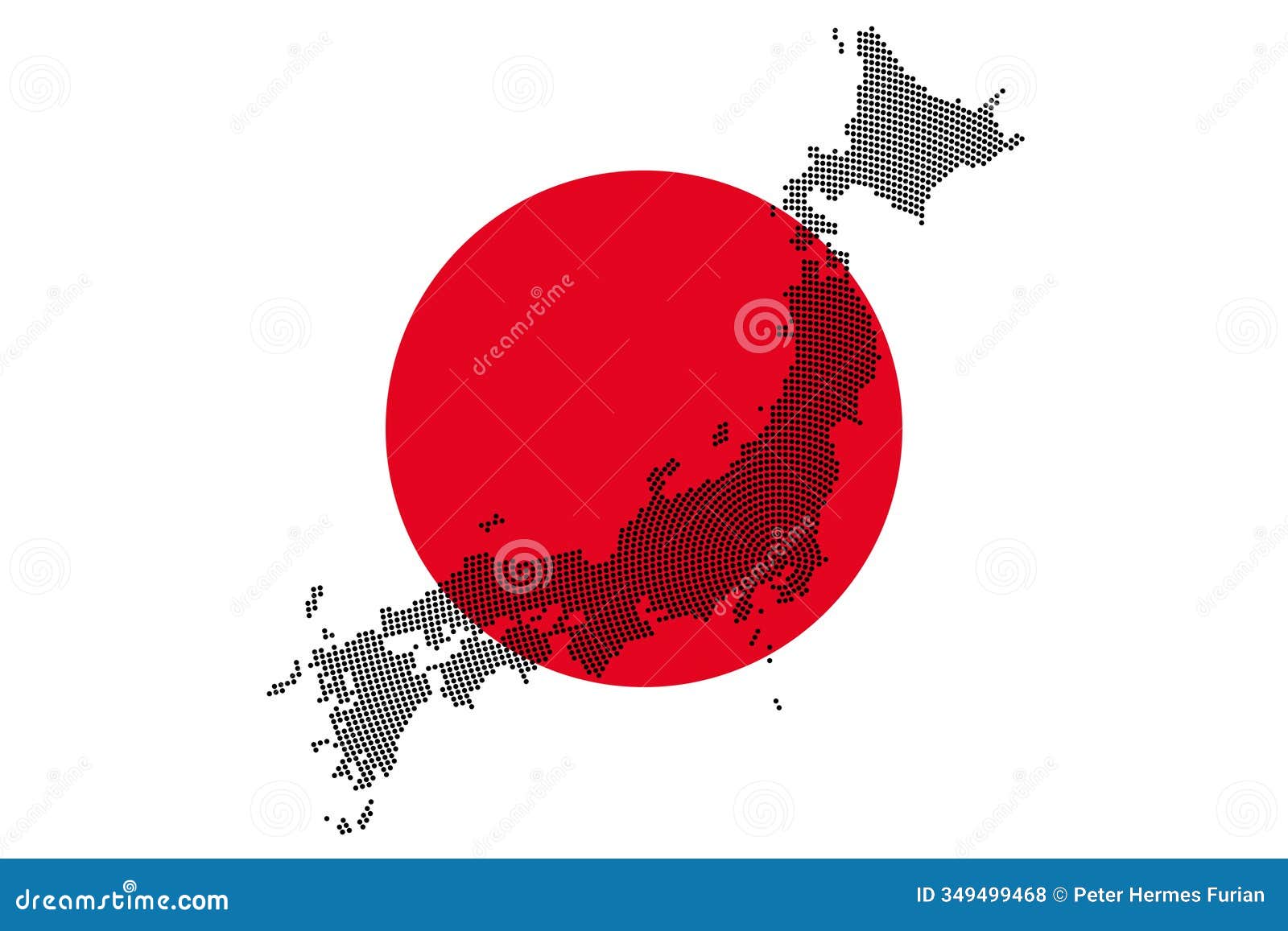 Dotted Japan Map Isolated Element Vector Illustration | CartoonDealer ...