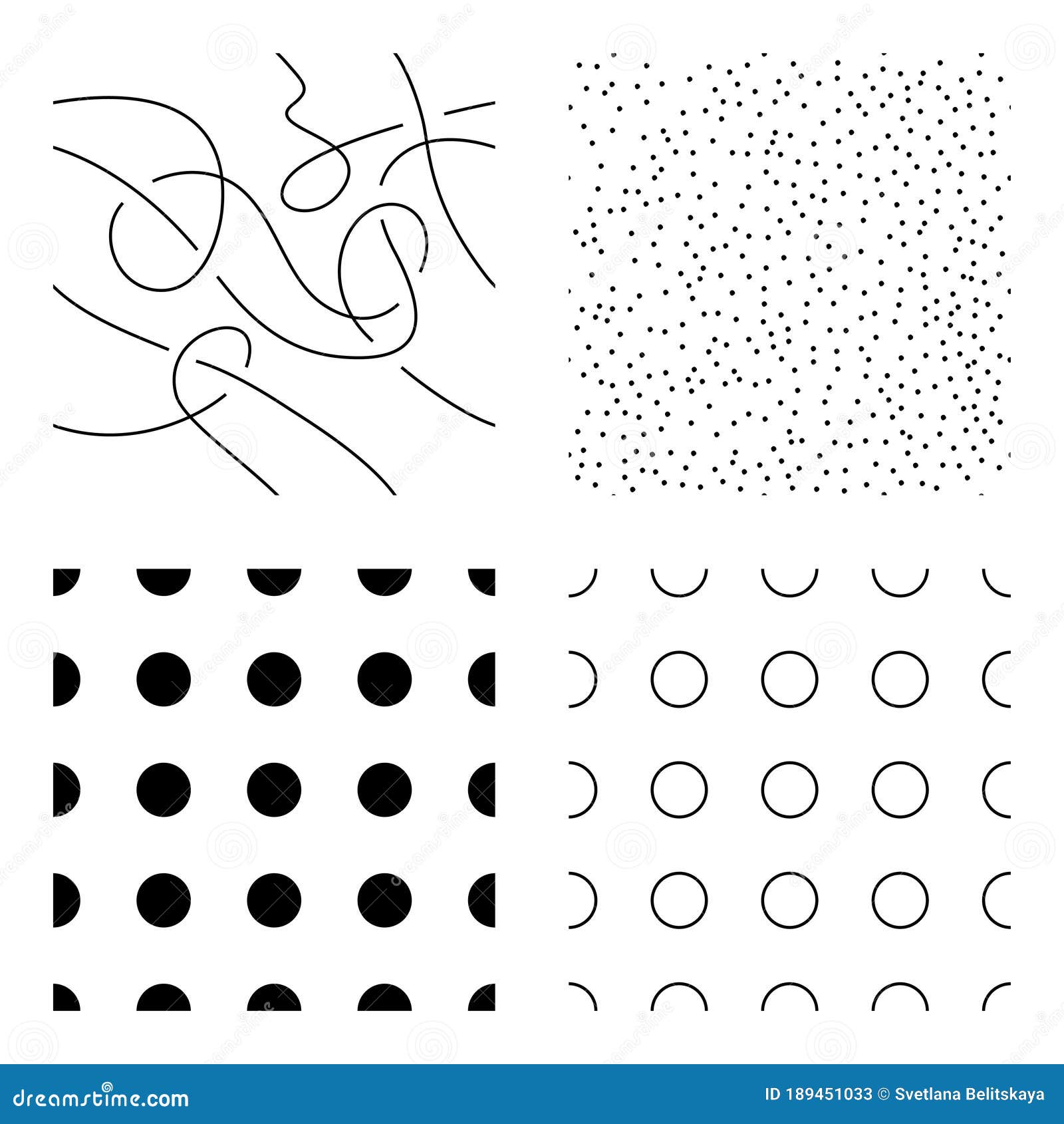 Dotts and Lines Patterns Set Stock Vector - Illustration of polka ...