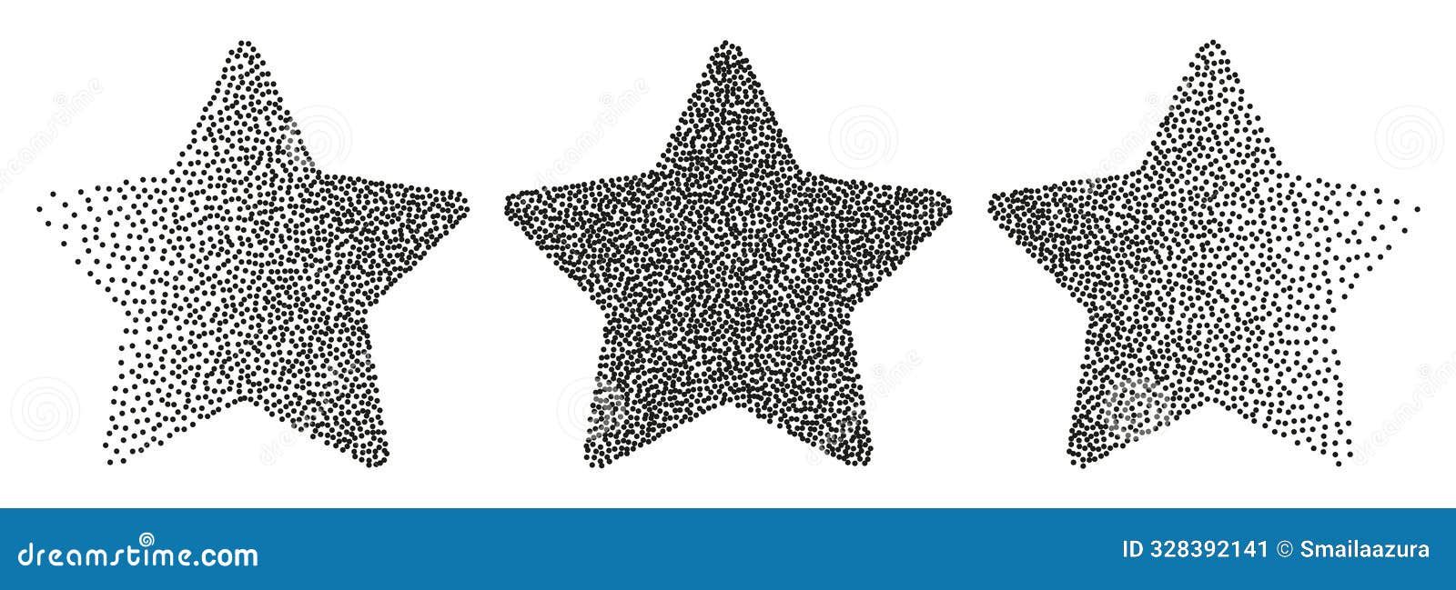 Dotwork Abstract Shapes, Star in Black Grain Texture Stock Illustration ...