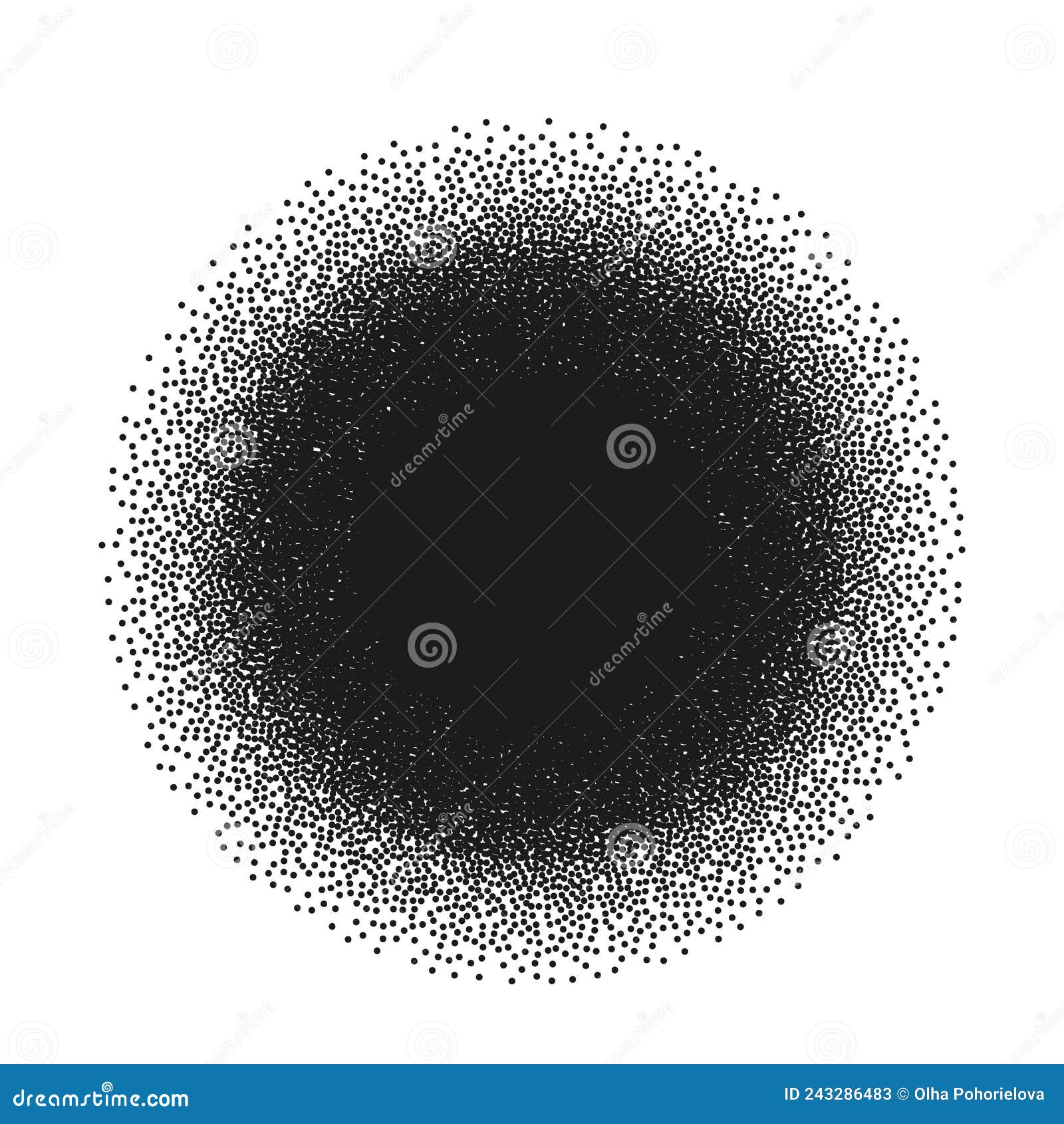 Dotwork Blot Pattern in Stippler Black Noise Dot Style. Vector ...