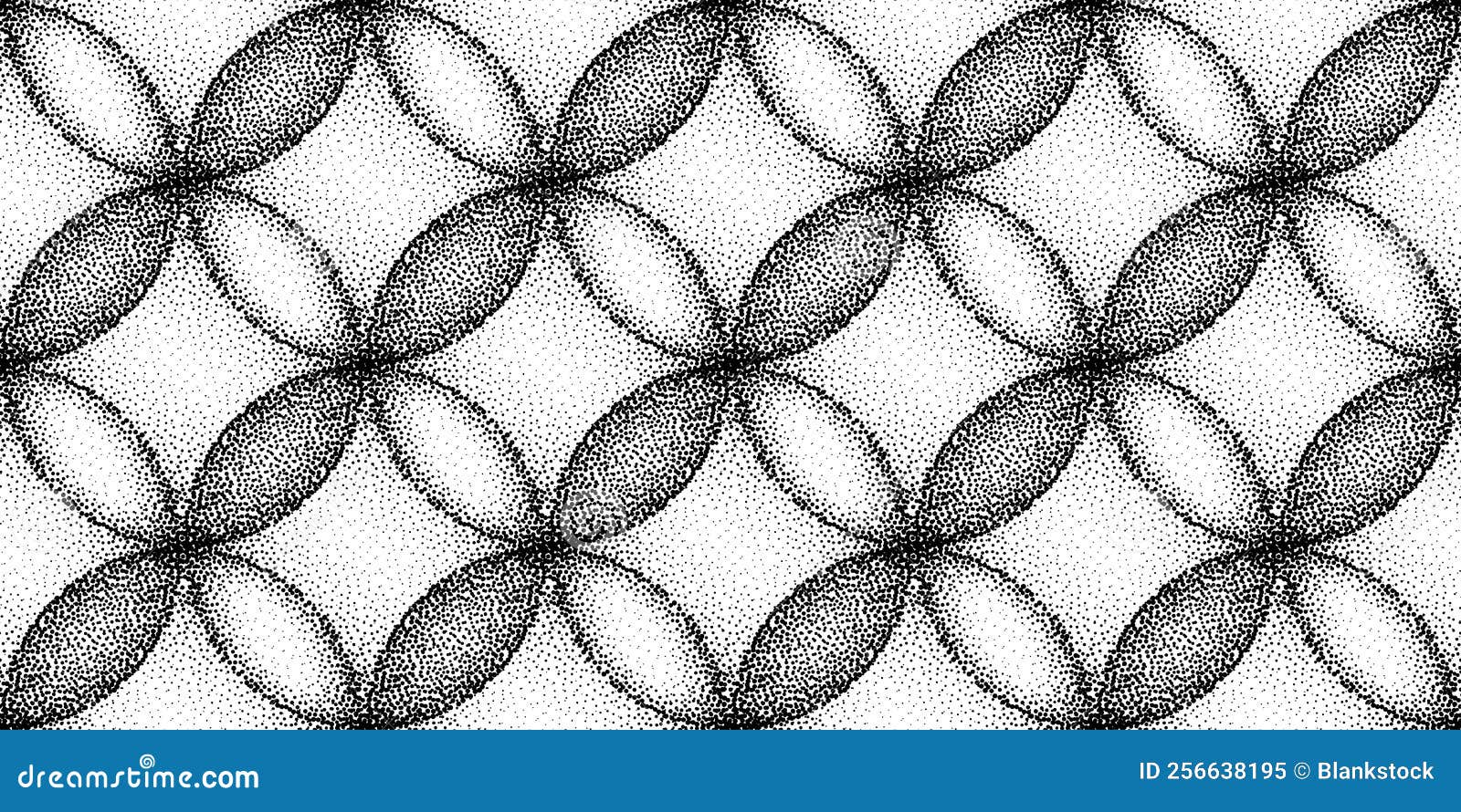 Dotwork Circles Seamless Pattern Background. Black Noise Stipple Dots ...