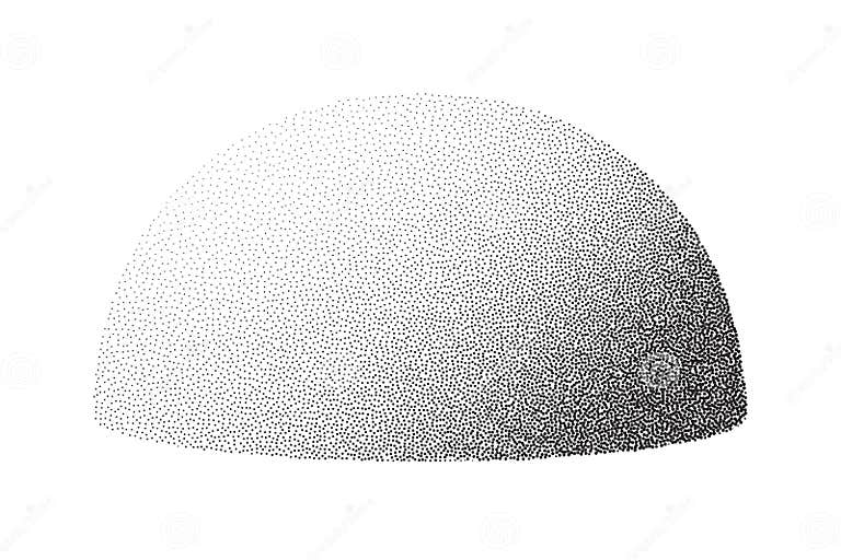 Dotwork 3d Hemisphere Background. Black Noise Stipple Dots. Dotted ...