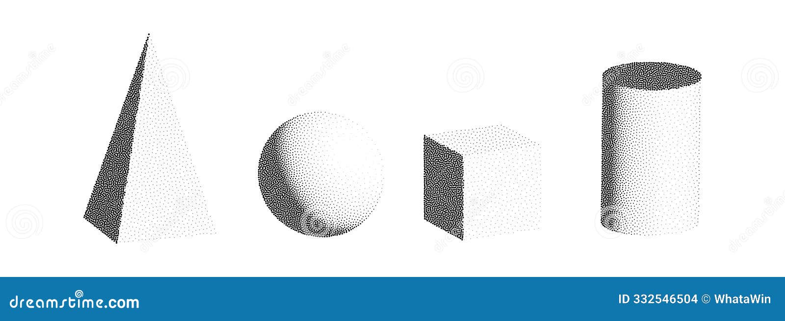 Dotwork 3D Objects Vector Set. Grain Texture Effect | CartoonDealer.com #322427869