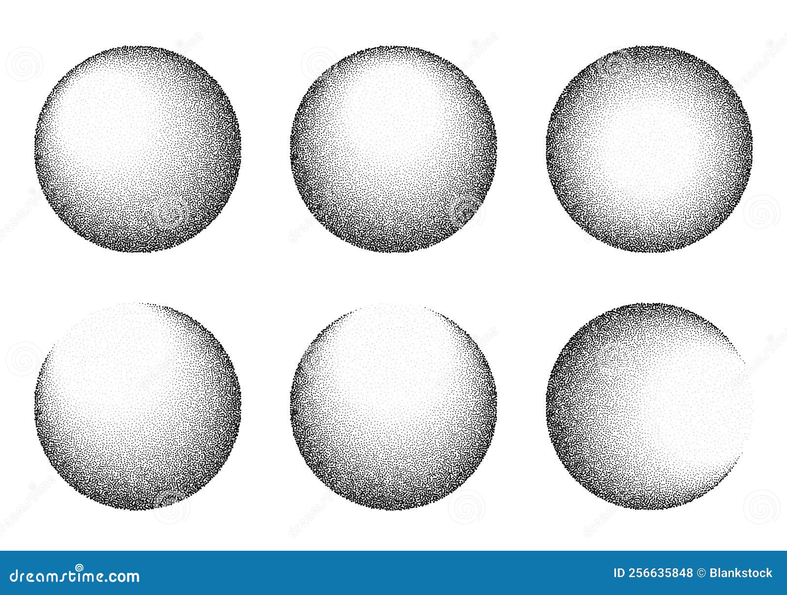 Dotwork 3D Spheres Background. Black Noise Stipple Dots. Dotted Vector ...
