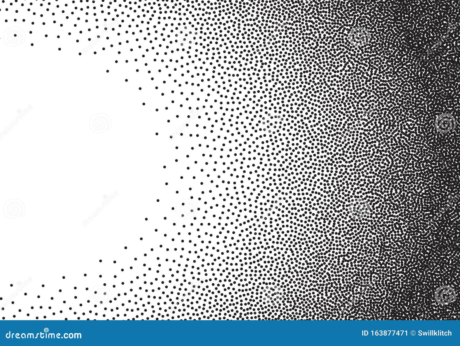 Dotwork Gradient Background, Black and White Scattered Stipple Dots ...