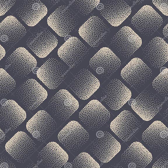 Dotwork Gradient Rounded Square Tiles Seamless Pattern Aesthetic Vector Backdrop Stock Vector ...