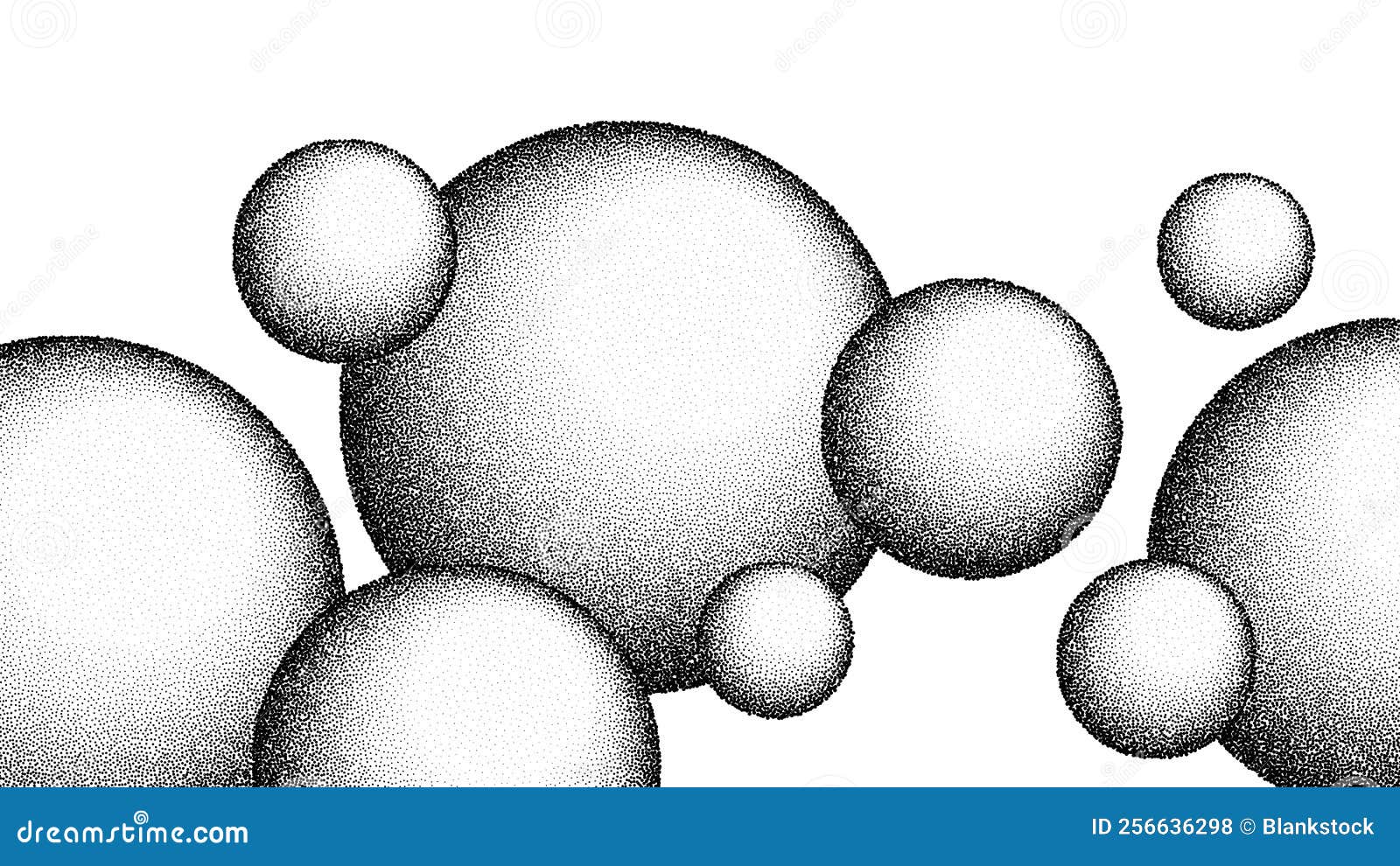 Dotwork Grain Balls Background. Black Noise Dots 3D Spheres. Dotted ...