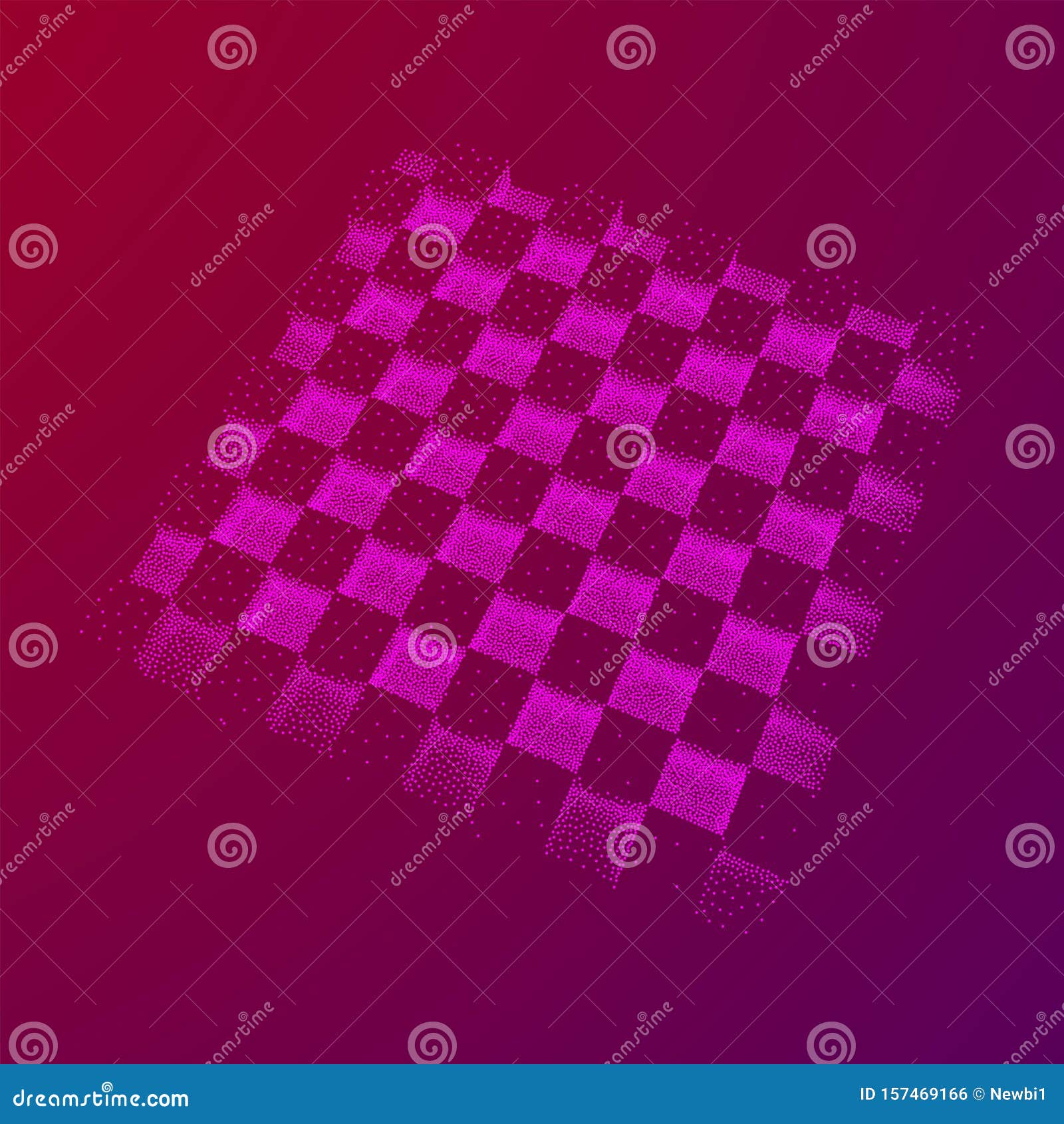 Dotwork Halftone Low Poly Style Geometrical Boxes Stock Vector ...