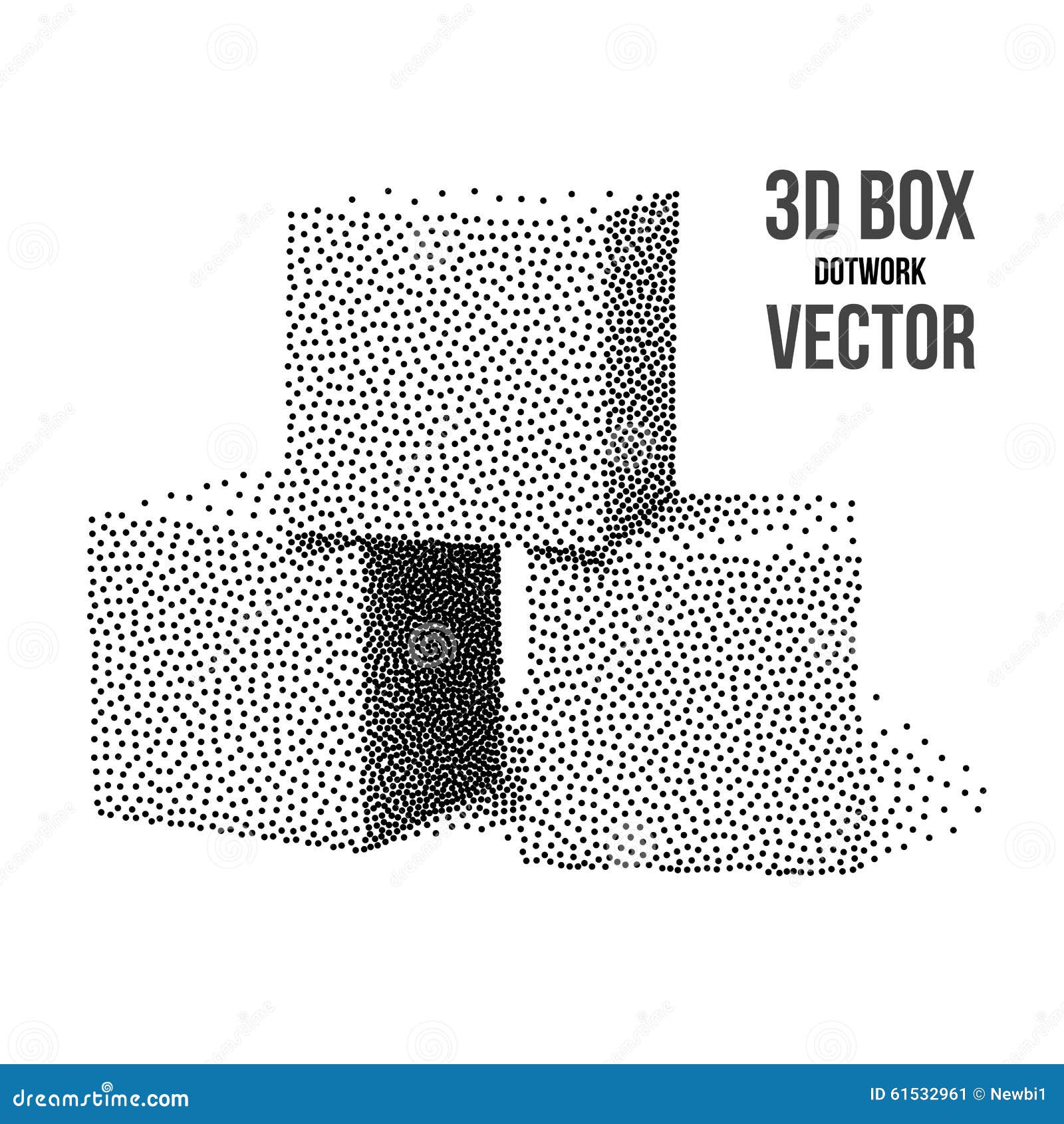 Dotwork Halftone Vector Boxes Icon Stock Vector - Illustration of ...