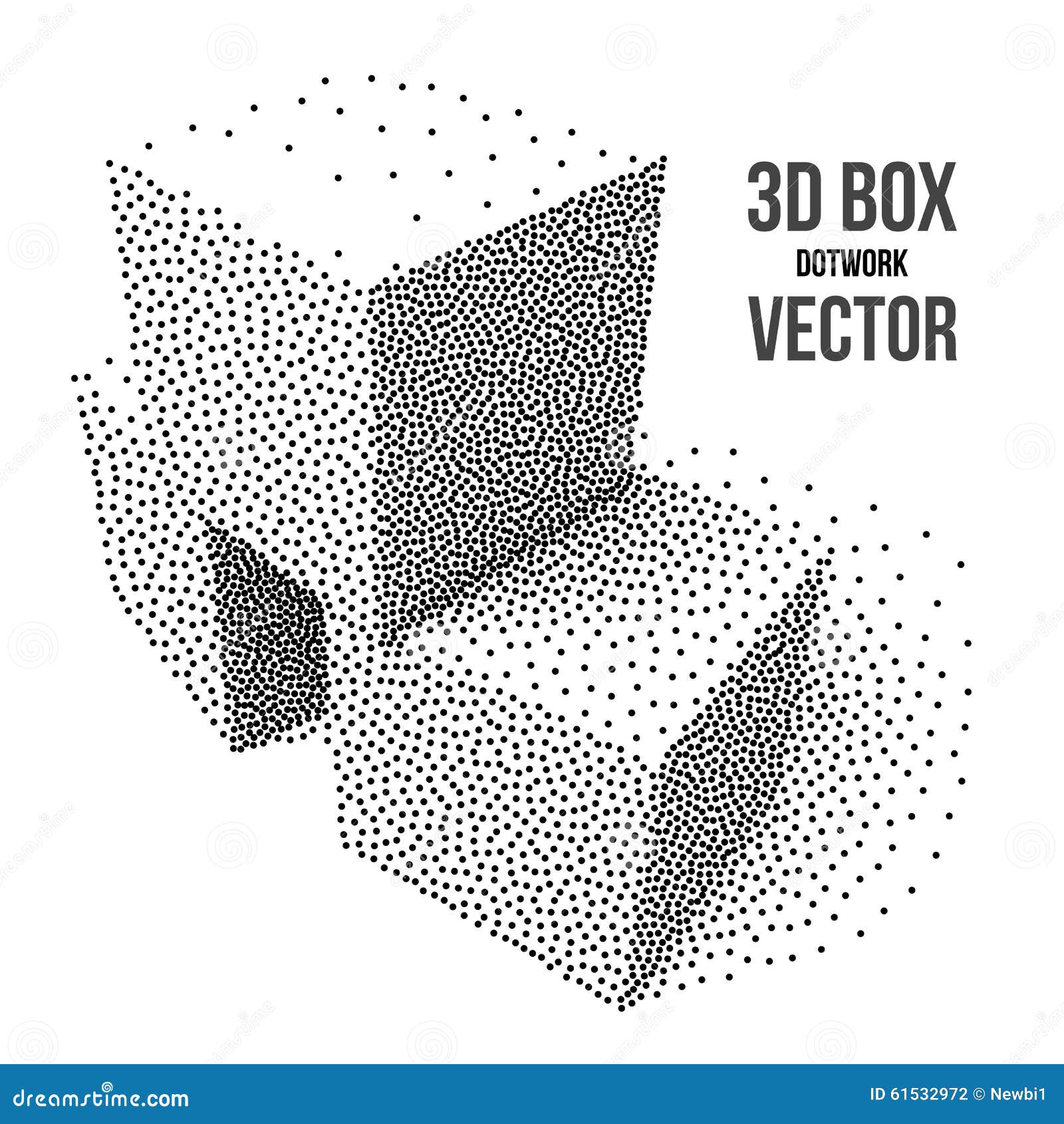 Dotwork Halftone Vector Boxes Icon Stock Vector - Illustration of gray, blank: 61532972