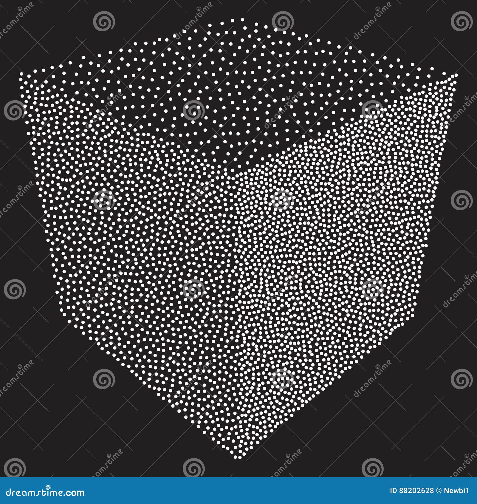 Dotwork Halftone Vector Cube Icon Stock Vector - Illustration of realistic, geometric: 88202628