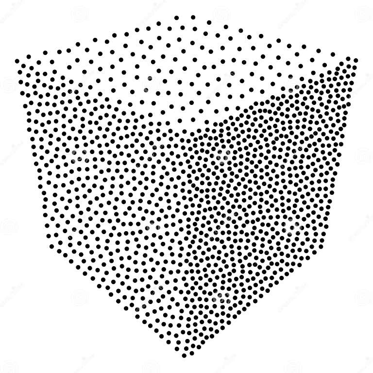Dotwork Halftone Vector Cube Icon Stock Vector - Illustration of engraved, black: 88707647
