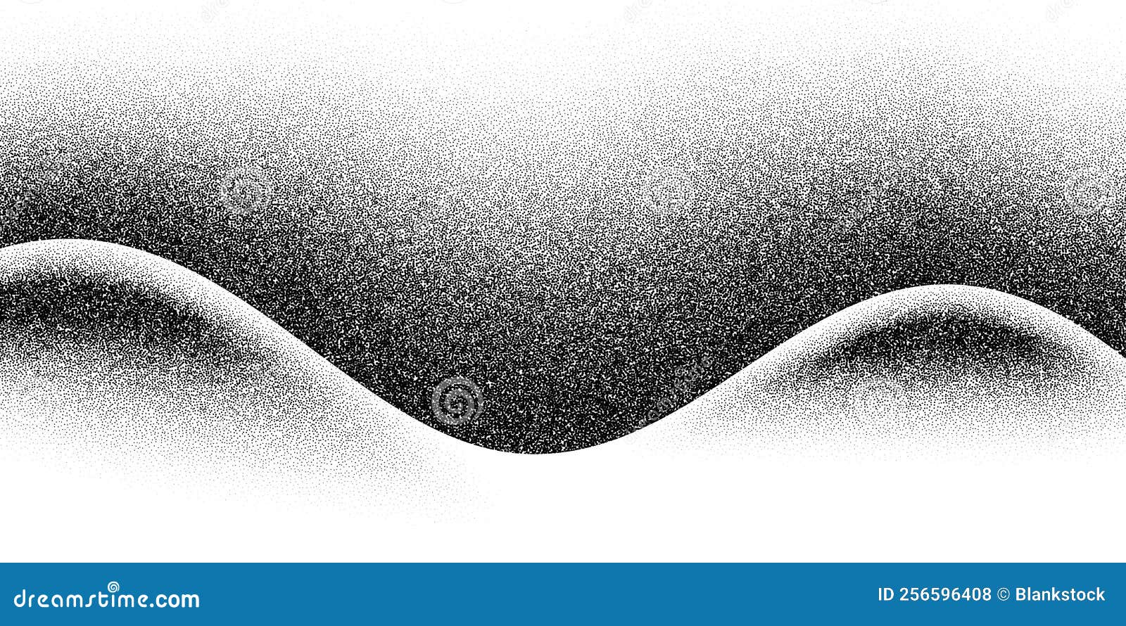 Dotwork Mountain Pattern Background. Black Noise Stipple Dots Hills ...