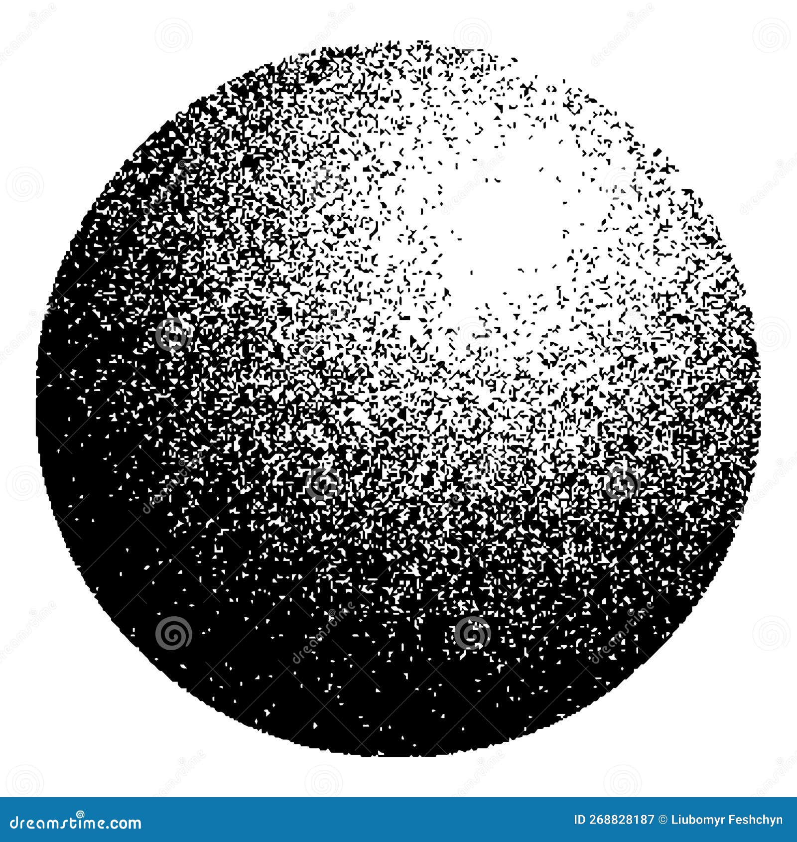 Dotwork Noise Gradient Circle. Sand Grain Effect. Black Noise Stipple ...