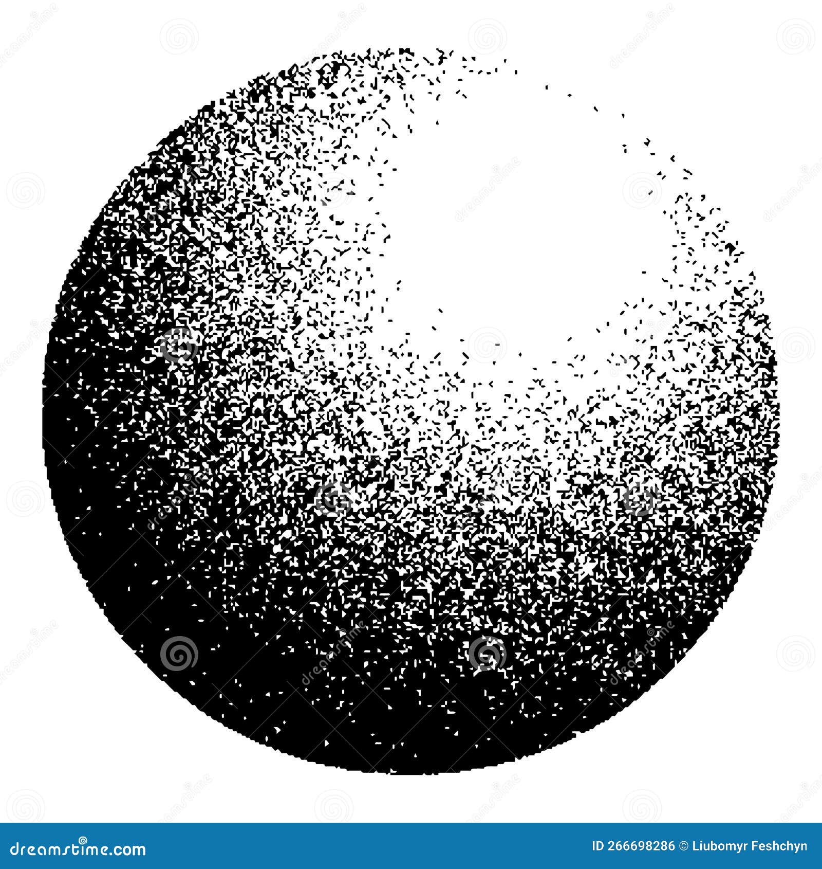 Dotwork Noise Gradient Circle. Sand Grain Effect. Black Noise Stipple ...